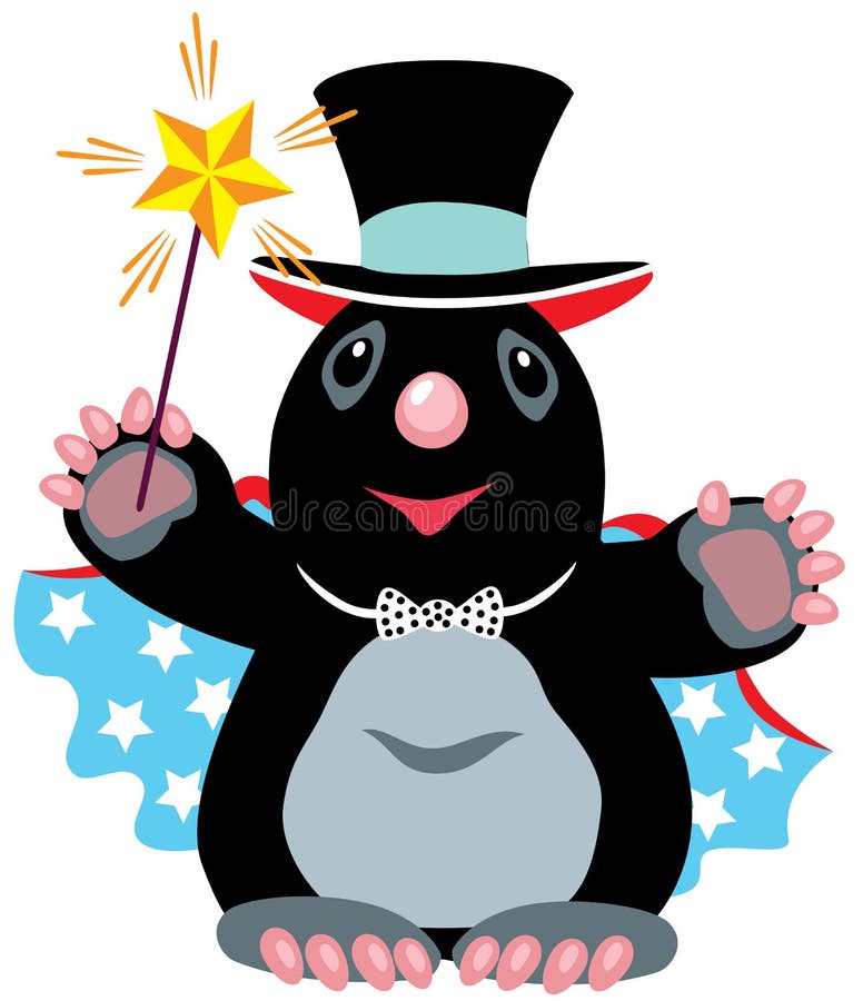 De Tovenaar Van De Beeldverhaalmol Vector Illustratie - Illustration of ...