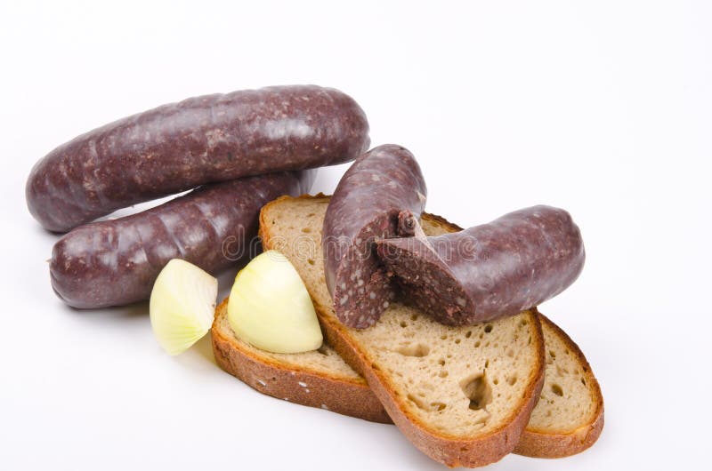 Traditionele bloedworst stock foto. Image of vlees, bruin - 23929508