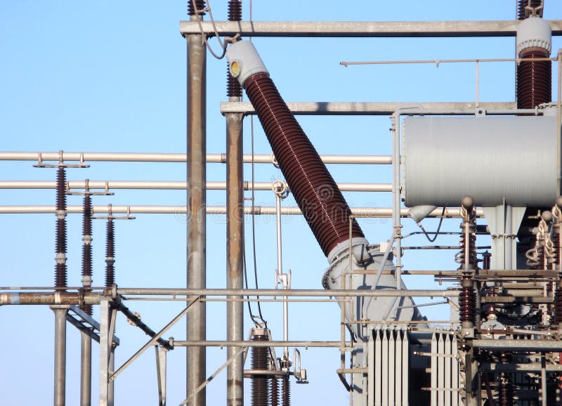 De Transformator Van De Hoogspanning Stock Foto - Image of fabriek ...