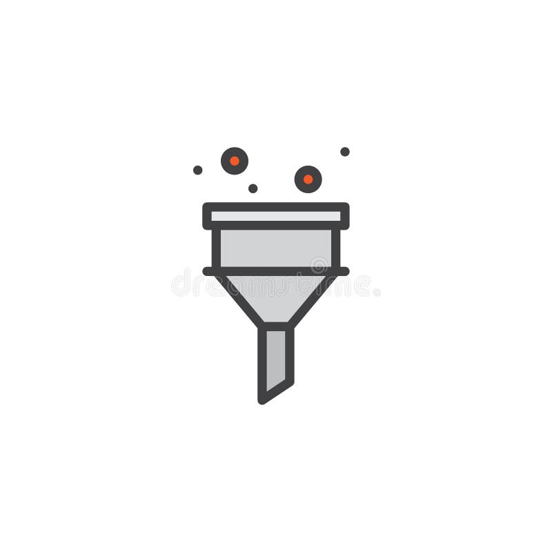 Trechter, Het Pictogram Van De Filterlijn, Overzichts Vectorteken ...