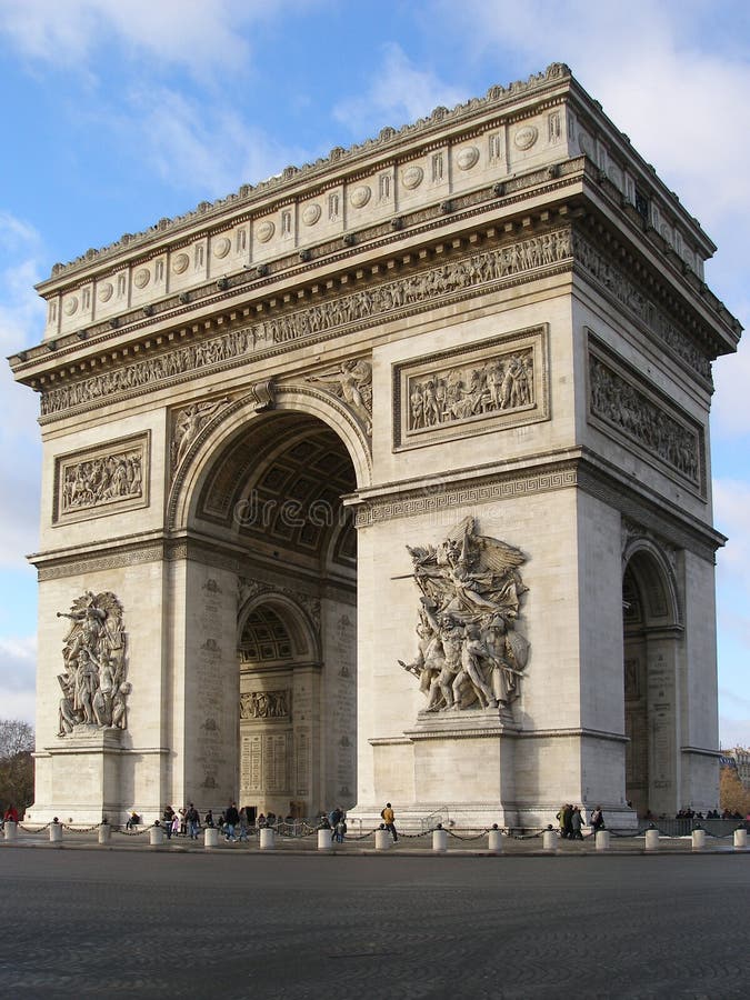 De Triomfboog stock afbeelding. Image of parijs, gebouw - 2608301