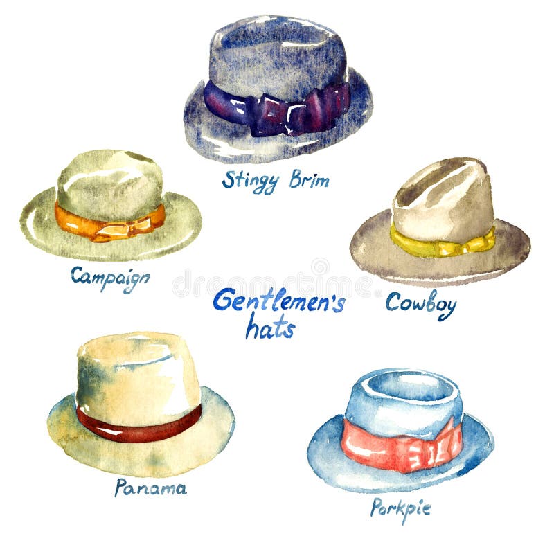Herenhoeden types stock illustratie. Illustration of fedora - 83218732