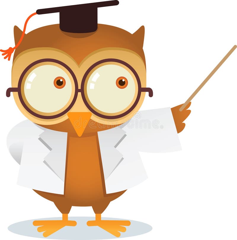 De uil van het onderwijs vector illustratie. Illustration of leraar ...