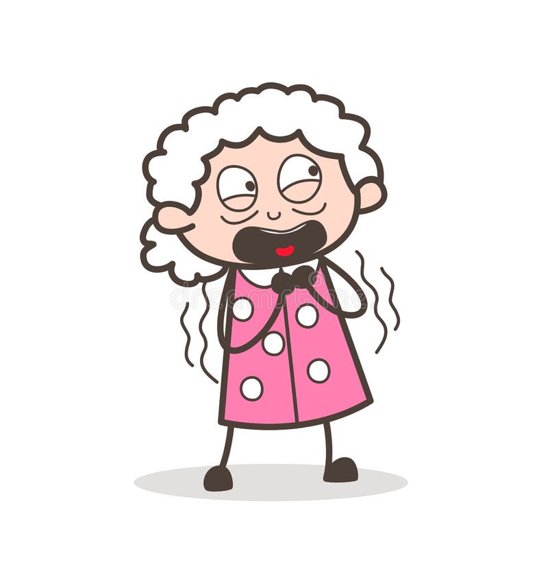 De Uitdrukkings Vectorillustratie Van Het Beeldverhaaloma Verbaasde ...