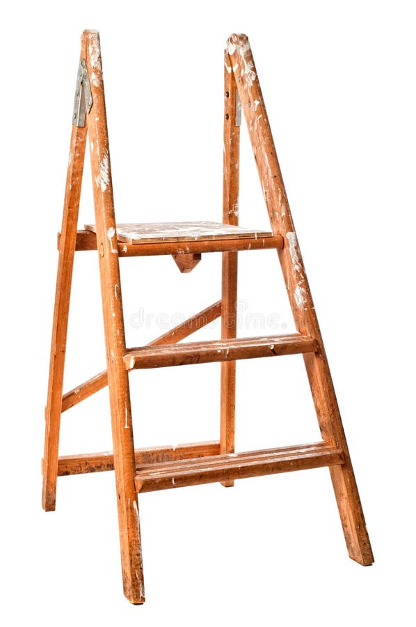De Uitstekende Houten Ladders Van De Stap Stock Afbeelding - Image of ...