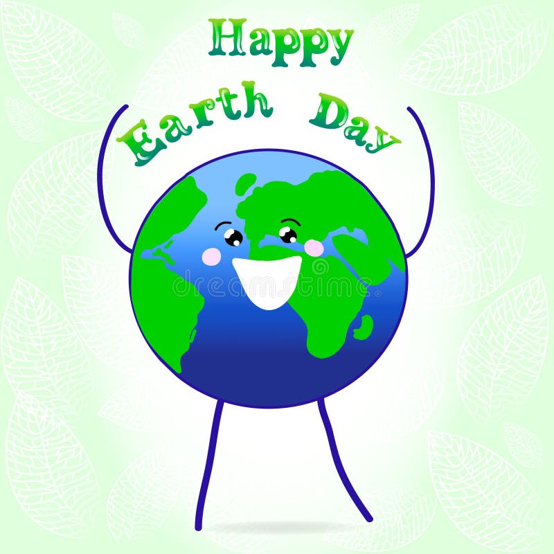 De Vector Gelukkige Druk Van De De Kaartbanner Van De Aardedag Stock ...