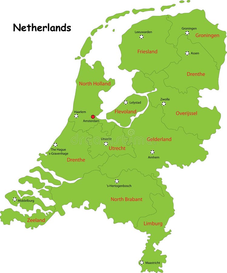 De Vector Kaart Van Nederland Vector Illustratie Illustratie