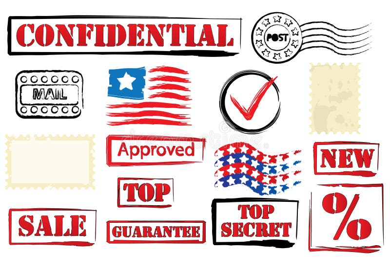 De Vector Reeks Van De Zegel Vector Illustratie - Illustration of ...