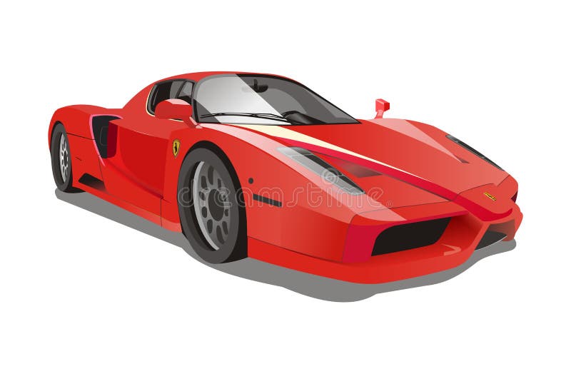 De Vector Rode Raceauto's Van Ferrarienzo Redactionele Afbeelding ...