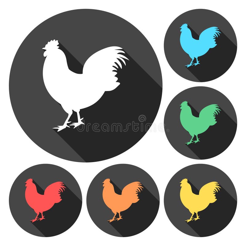 Kip Hen Vector Illustration, Het Pictogram Van Het Kippensilhouet ...