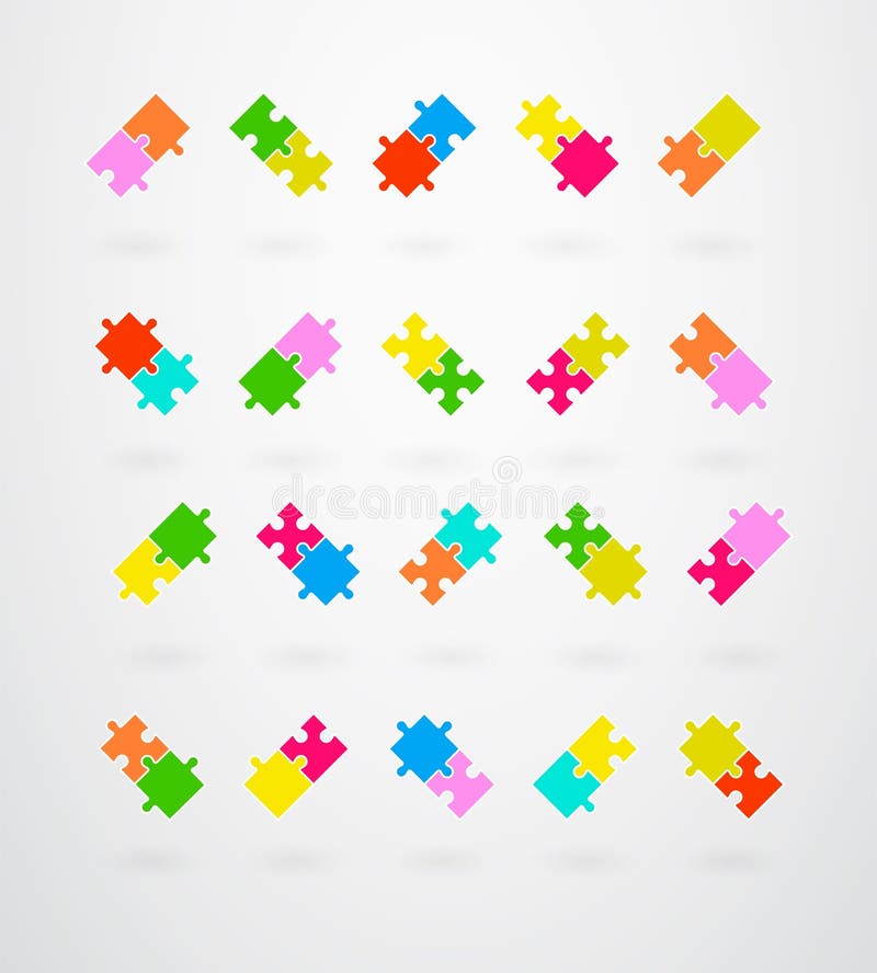 Puzzelstukjes Vector vector illustratie. Illustration of reeks - 52112638