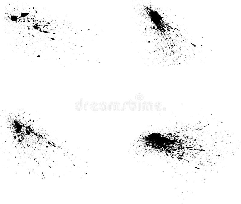 Vier verfspatten vectoren vector illustratie. Illustration of druppel ...