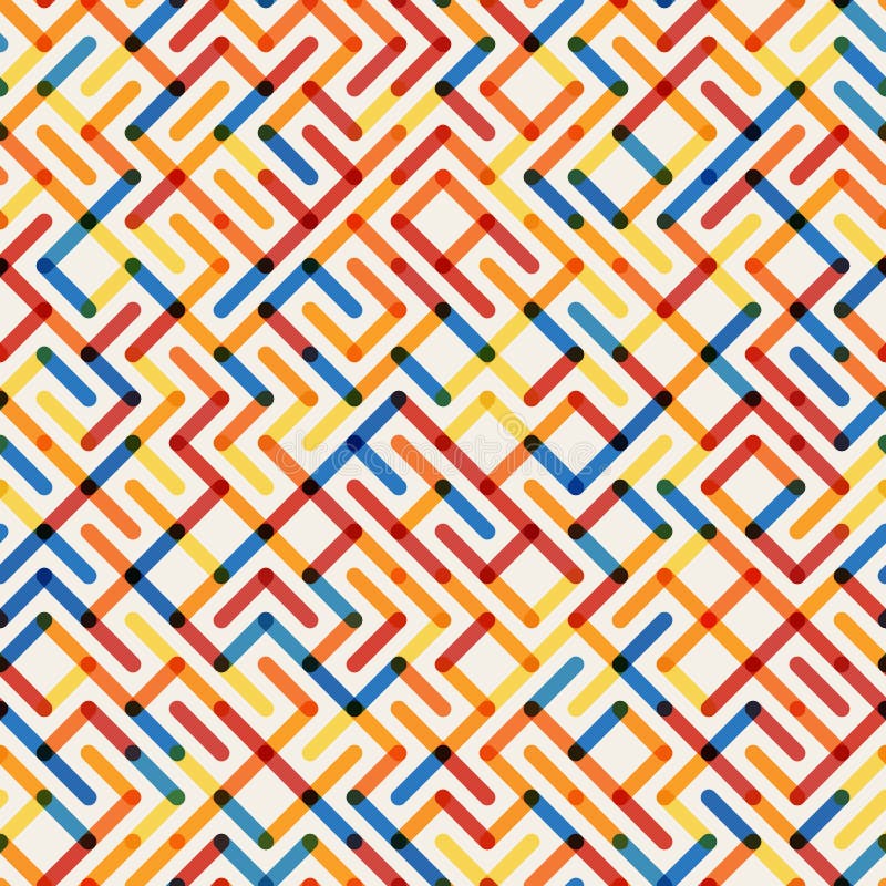 De Vector Veelkleurige Geometrische Lijn Maze Grid Irregular Pattern ...
