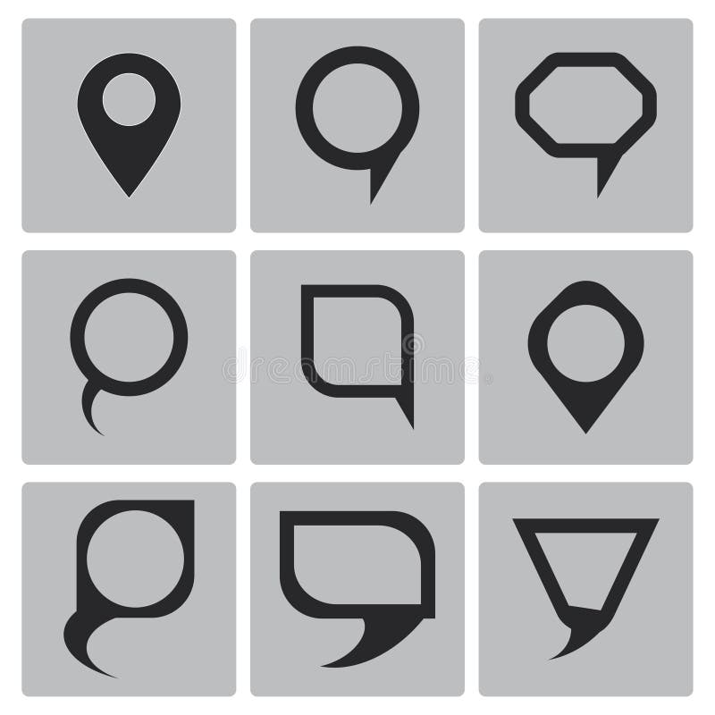 De Vector Zwarte Geplaatste Pictogrammen Van De Kaartwijzer Vector ... De Vector Zwarte Geplaatste Pictogrammen Van De Kaartwijzer Vector ...