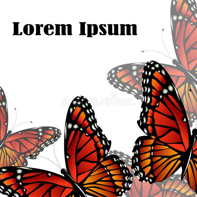 De Vectorachtergrond Van De Monarchvlinder Vector Illustratie ...