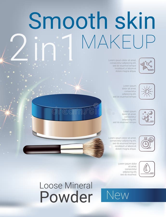 De Vectorillustratie Met Make-up Maakt Poeder Los Vector Illustratie ...