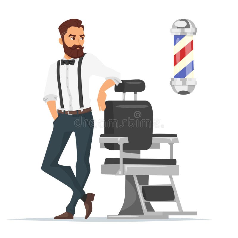 De Vectorillustratie Van De Beeldverhaalstijl Van Kapper Vector ...