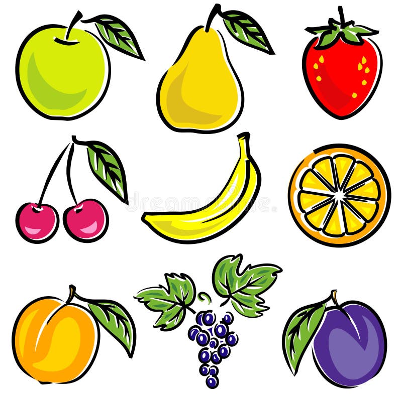 De VectorIllustratie Van Vruchten Vector Illustratie - Illustration of ...