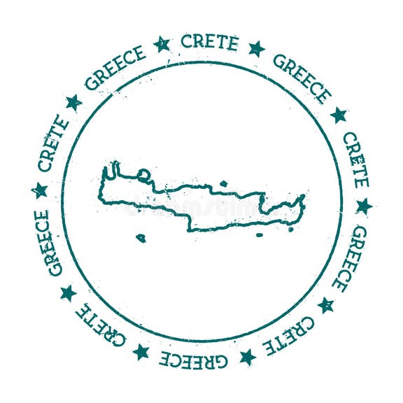 De vectorkaart van Kreta vector illustratie. Illustration of zegel ...