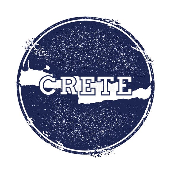 De vectorkaart van Kreta vector illustratie. Illustration of retro ...