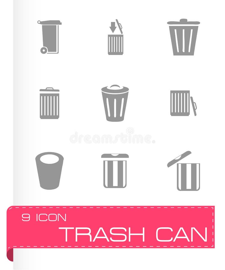 De Vectorreeks Van Het Afvalpictogram Vector Illustratie - Illustration ...