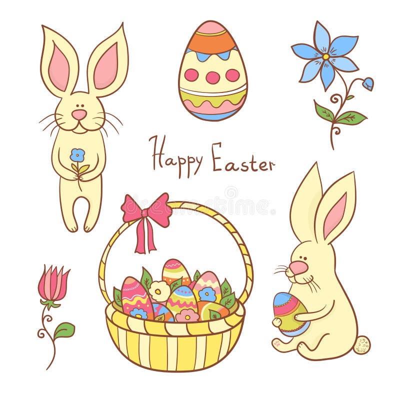 De vectorreeks van Pasen vector illustratie. Illustration of viering ...