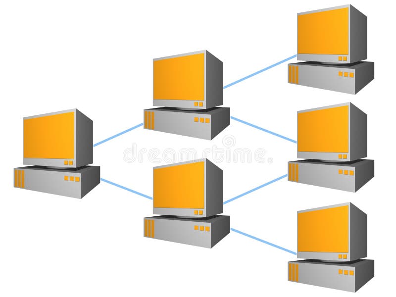 Groei Van Verbonden Computers Stock Illustratie - Illustration of ...