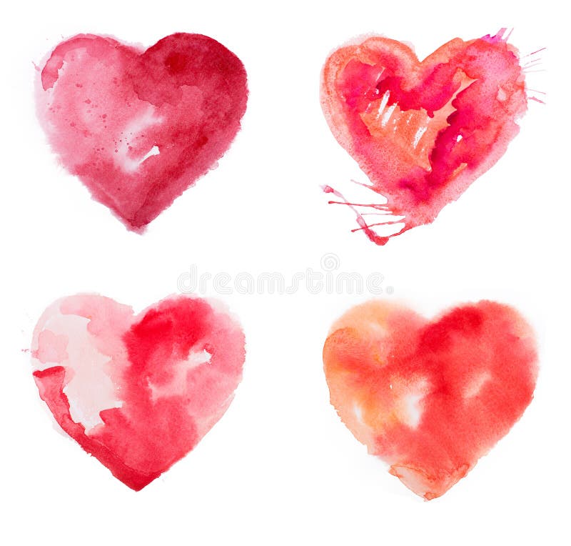 De Verf Van Het Liefdehart Watercolour Stock Illustratie - Illustration ...