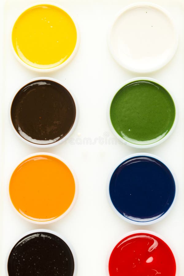 De Verfpalet Van De Waterverf Stock Foto - Image of kleuren, pigment ...
