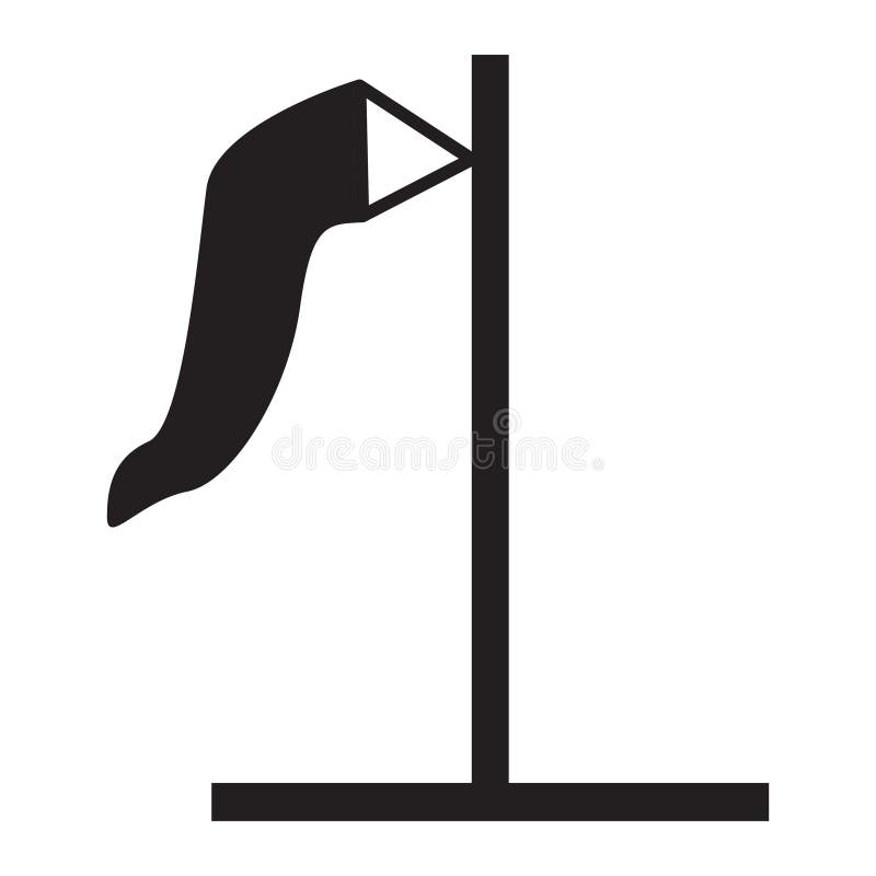 Windrichting En Gele Vlag. Plat Pictogram Op Een Cirkel ...