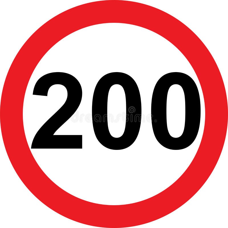Maximum snelheid 200 kmh vector illustratie. Illustratie bestaande uit ...