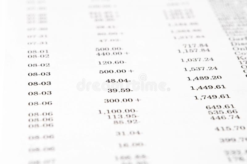 Bankafschrift stock foto. Image of verklaring, volwassen - 3153622