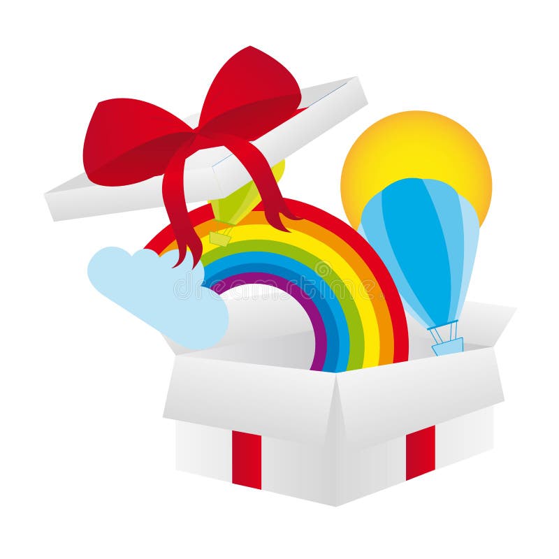 Verrassing in een doos 3D stock illustratie. Illustration of karton ...