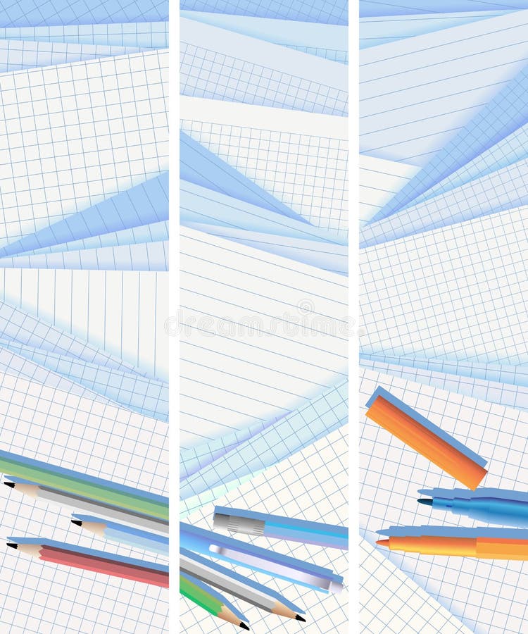 De Verticale Banners Voerden En Regelden Document Liggen Op Ea Vector ...