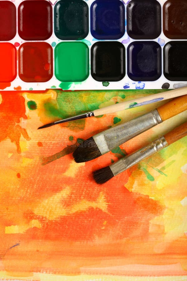 De verven van de waterverf stock foto. Image of peuter - 22105276