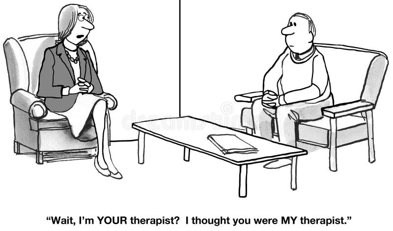 Verwarring Over Wie Nu Precies De Therapeut is Stock Illustratie ...