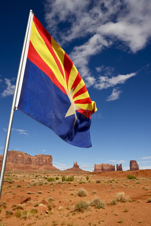 De Vlag En Het Land Van Arizona Stock Afbeelding - Image of straal ...