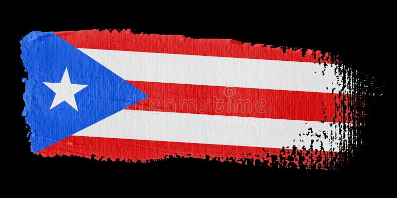 De Vlag Puerto Rico Van De Penseelstreek Stock Illustratie ...
