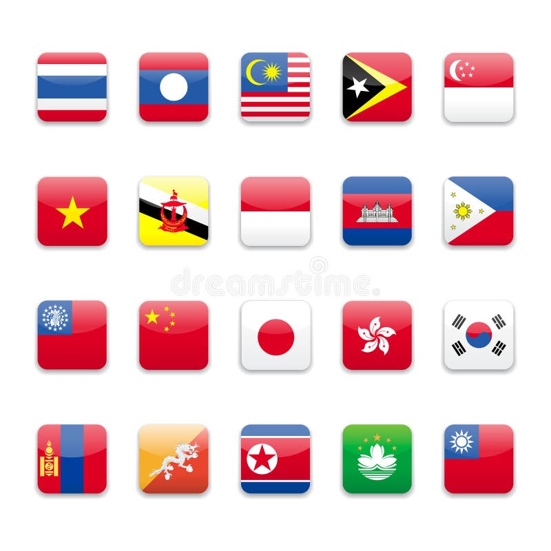 De vlag a van Azië vector illustratie. Illustration of taiwan - 11504177