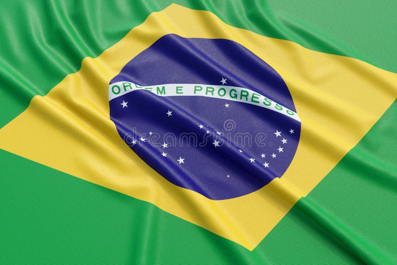 Kaart Van De Brasil Met Brasilvlag Stock Illustratie - Illustration of ...