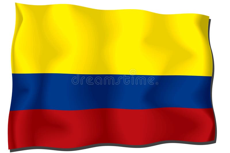 Columbiaanse vlag stock illustratie. Illustration of vlag - 62497