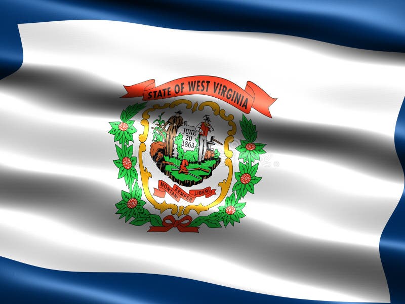 De Vlag Van De Staat Van West-Virginia Stock Illustratie - Illustration ...