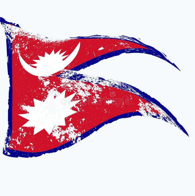 De vlag van Nepal vector illustratie. Illustration of vlag - 53435936