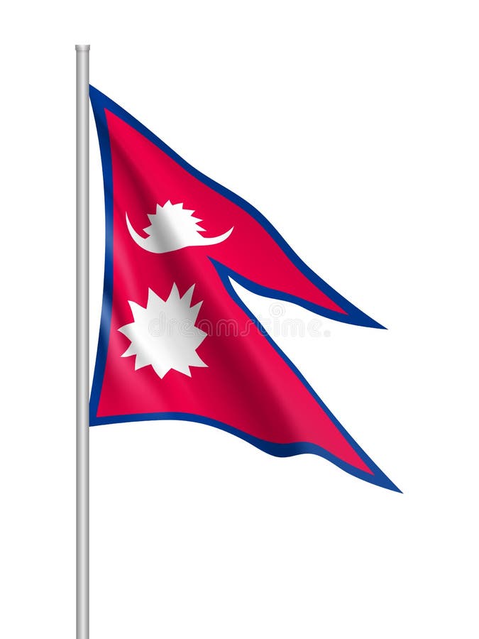 De Vlag Van Nepal, Vector Vlakke Stijl Vector Illustratie ...