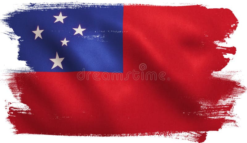 Vlag Van Samoa Op Een Houten Lijstachtergrond Gerimpelde Samoan Vlag ...