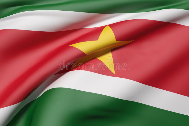 De Vlag Van Suriname Het Golven Stock Illustratie - Illustration of ...