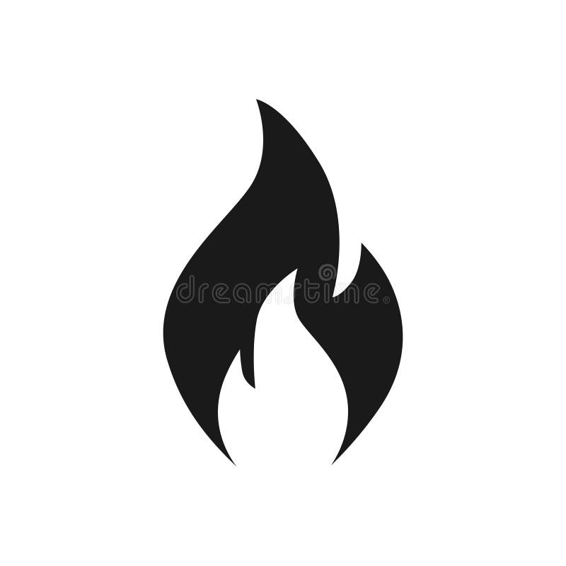 Het Pictogram Van De Brandvlam Op Witte Achtergrond Eenvoudige ...