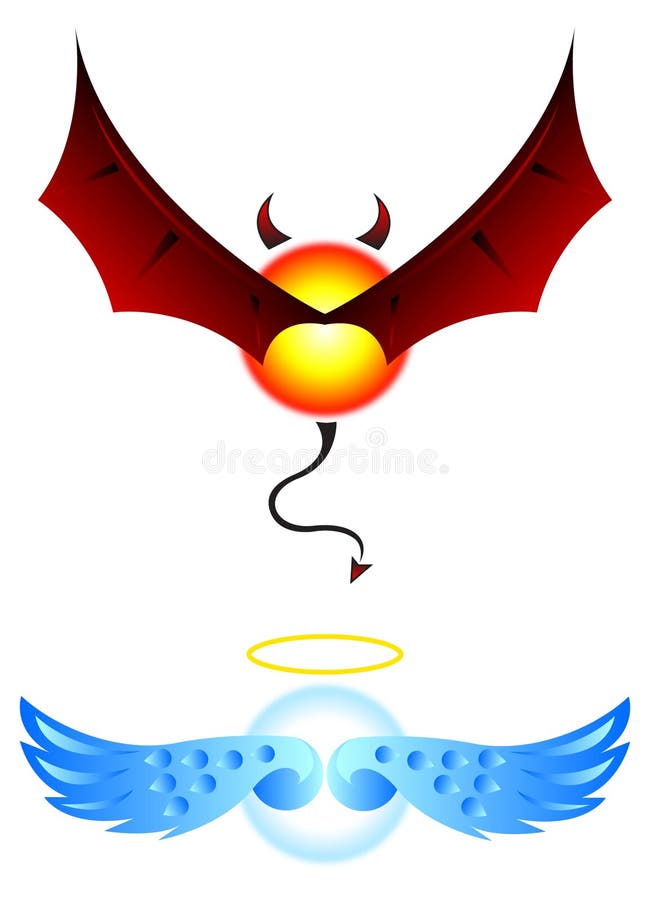 Engel en duivel vector illustratie. Illustration of staart - 6181321
