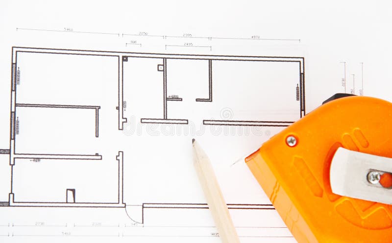 De Vloerplan Van De Architectuur Stock Afbeelding - Image of techniek ...