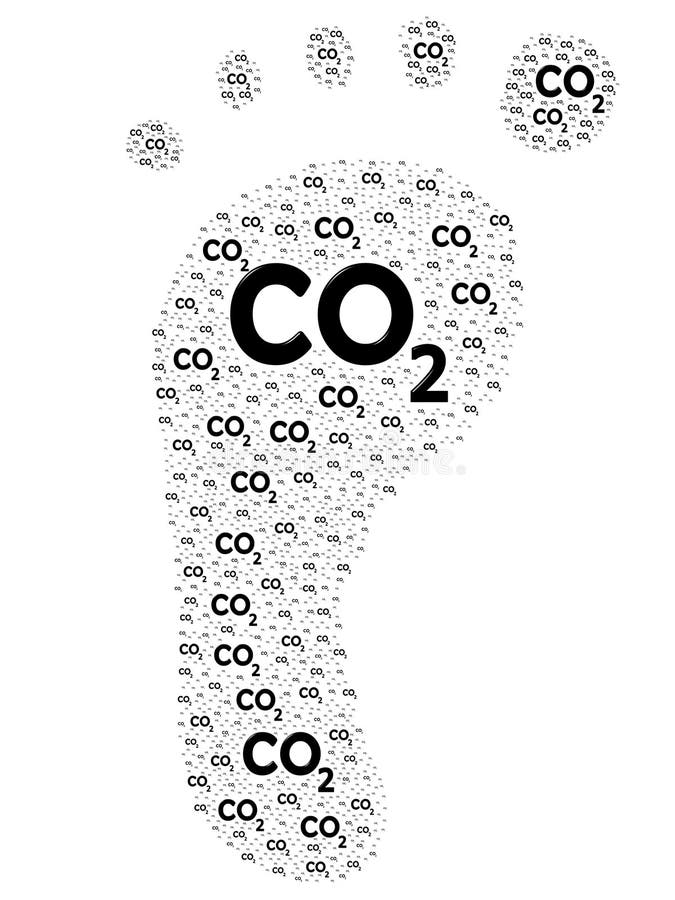 De Voetafdruk Van De Koolstof Stock Illustratie - Illustration of ...